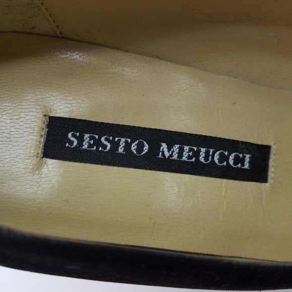 Sesto Meucci | Shoes | Sesto Meucci Black Fabric Mirrored Heels 6 2 N ...